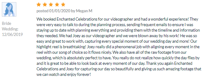 Review on The Knot of Enchanted Celebrations - Megan and Marcel